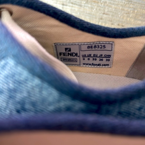 Fendi | Shoes | Fendi Denim Logo Rose Embroidered Womens Domino Low Top Sneakers Us 9eu 39 ...